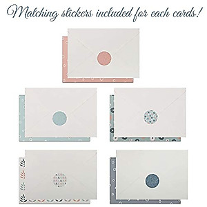 40 Blank Note Cards with Envelopes & Stickers | 4” x 6” Bulk Boxed Set of all Occasions Greeting Notecards | Assortment of Colored Stationary Plain Greeting Cards.