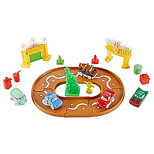 ​Disney and Pixar Cars Toys Mini Racers Advent Calendar with 5 Toy Cars, Track Pieces and Mini-Toy Accessories 25 Surprises Holiday Gifts for Kids