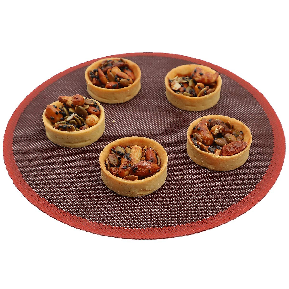 Bluedrop Round Silicone Baking Mats and Perforated Baking Sheet Sets For Toaster Oven Liners Pizza Tarlets Bread Cooking Sheets Air Fryer Non Stick Baking Mats Pack of 2