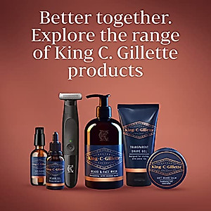 King C. Gillette Beard Wash, Mens Face Wash, 11 oz, Infused with Argan Oil and Avocado Oil to Cleanse Hair and Skin