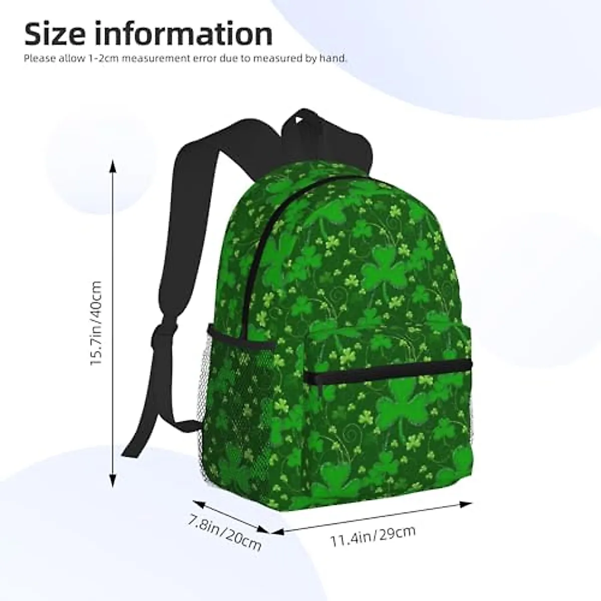 ENVEED Background St Patrick'S Day Glitter Ultra-Light,Comfortable,And Portable Casual Backpack For Camping,Hiking,And Daily Use
