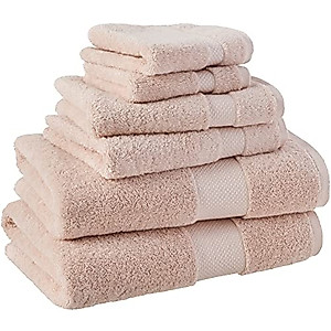 Amazon Aware 100% Organic Cotton Plush Bath Towels - 6-Piece Set, Blush