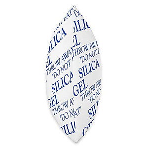 Silly Snacky Snacks DO NOT EAT SILICA GEL Desiccant Silica Gel DO NOT EAT Away Blue White Throw Pillow, 18x18, Multicolor