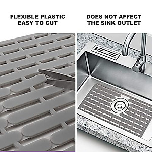 NICE DAY Sink Mat, Sink Protectors for Kitchen Sink By Better Housewares Wok Stand Strong Adsorption And Skid Resistance PVC Free Silicone Sink Mat 16" x 13", Large