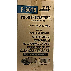 TD F6016 16oz. 150-Pack BPA Free Microwavable Meal Prep Container with Lid