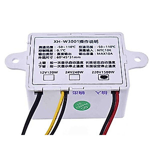 W3001 110V 220V 12V 24V Digital Temperature Controller Thermostat Thermoregulator Aquarium Incubator Water Heater Temp Regulator (110-220V)