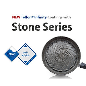 TECHEF - Infinity Collection/Frying Pan, Coated 4 times with the new Teflon Stone Coating with Ceramic Particles (PFOA Free) (12" grill pan)