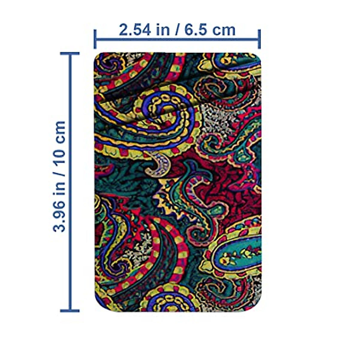 Diascia Pack of 2 - Cellphone Stick on Leather Cardholder ( Texture Fabric Paisley Floral Pattern Pattern ) ID Credit Card Pouch Wallet Pocket Sleeve