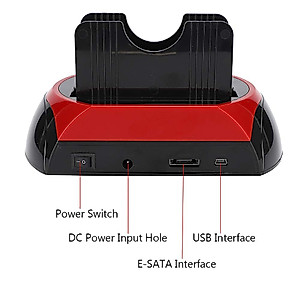 Linel Hard Drive Docking Station-2.5 /3.5 Inch SATA IDE HDD Dual Slots Hard Drive Enclosure Hard Drive Dock with All in One Hard Drive Reader USB 2.0 Hub Us Plug