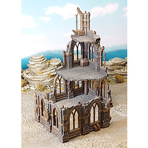 3D Vikings Gothic Ruins Series - Set 1: Three-Story Ruined Edifice and Adjacent First Floor Remnant, 28/32mm Scale