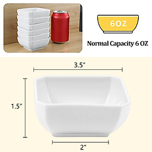Yedio Porcelain Bowls Set and Porcelain Square Bowl Bundle