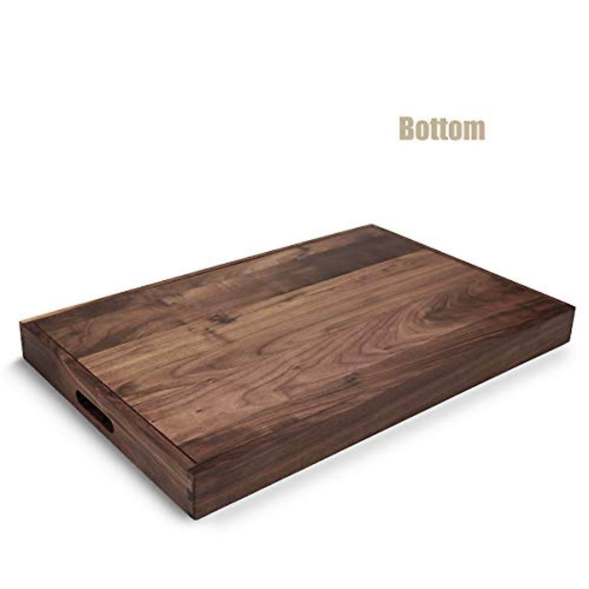 MAGIGO 28 x 18 Inches Extra Large Rectangle Black Walnut Wood Ottoman Tray with Handles, Serve Tea, Coffee or Breakfast in Bed, Classic Wooden Decorative Serving Tray