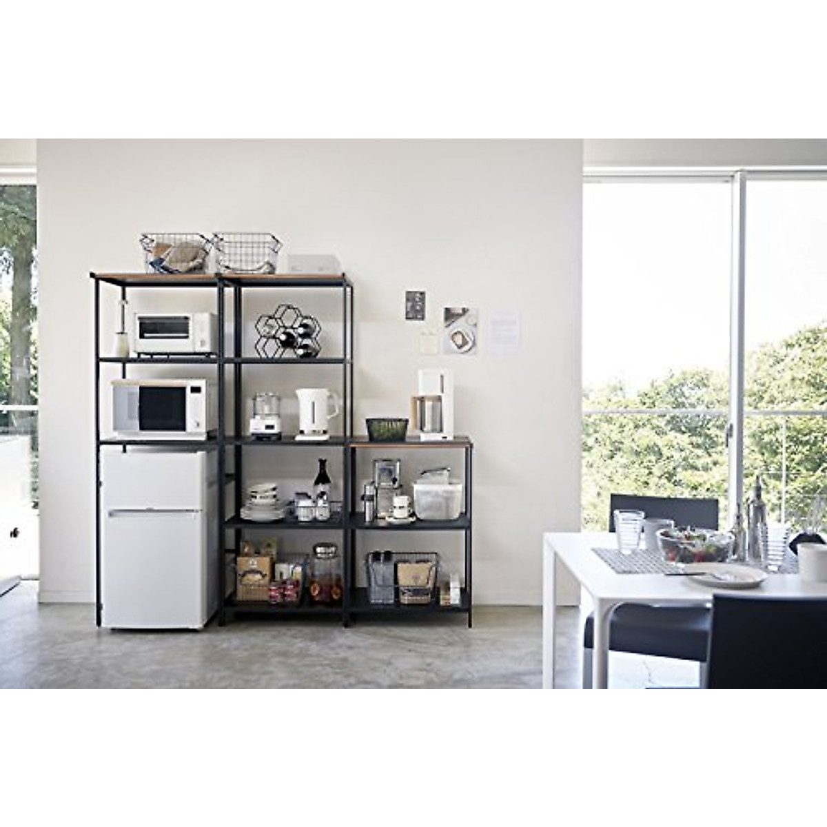 Yamazaki Home Kitchen Appliance 3 tier Storage Rack-Standing Organizer Shelves, One Size, Black