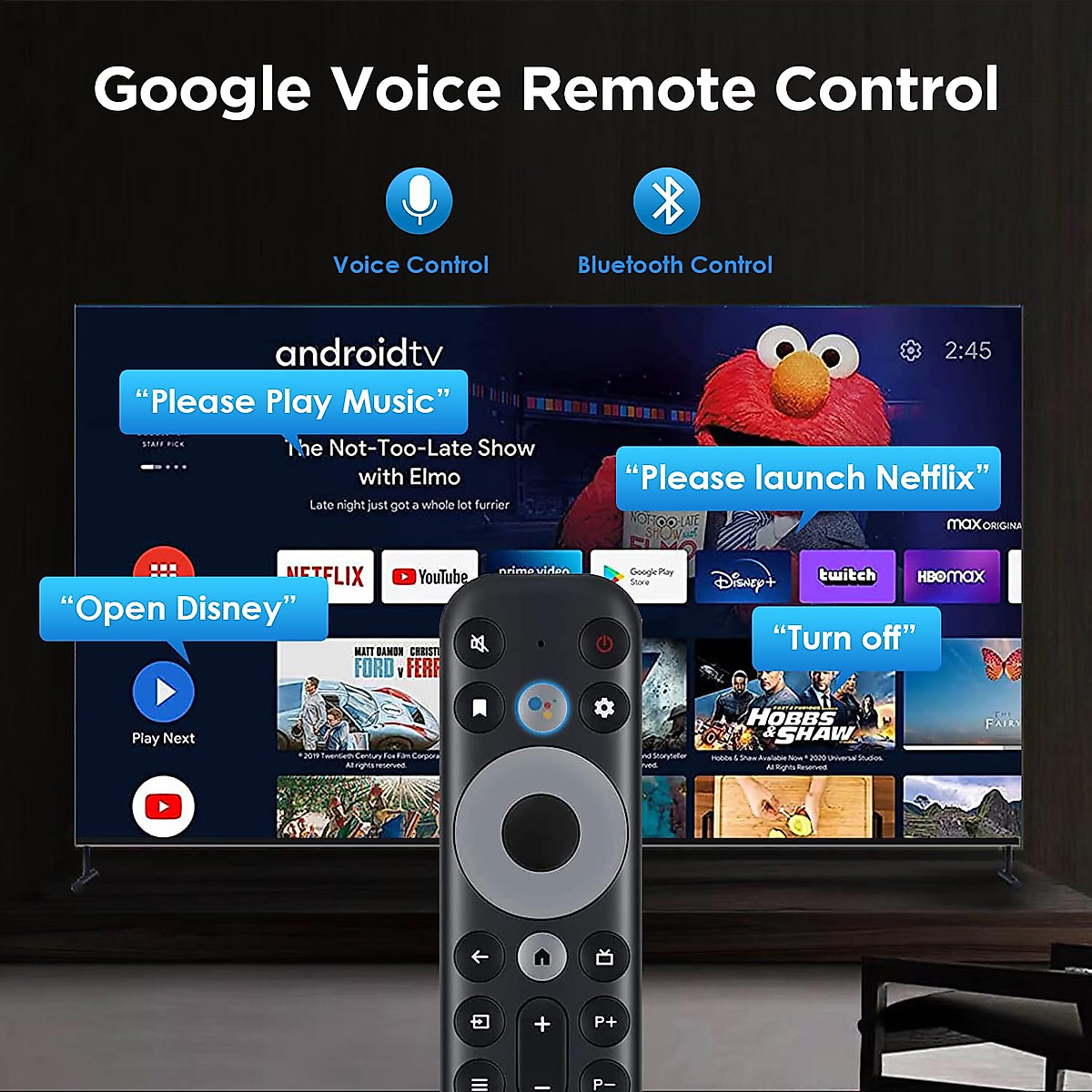Replacement Google Voice Remote Control for TCL Android TV Mini-LED QLED 4K UHD Smart TV with 6 Shortcut Buttons Netflix, Prime Video, YouTube, Guard, Media and TCL Channel