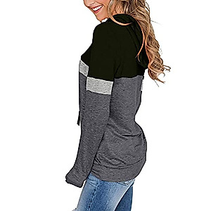 Womens Tops Long Sleeve Shirts Fall Sweatshirts Lightweight Sweaters Sports Hoodies Fashion Clothes Ladies Casual Tunics Loose Fitting Tees Blouses Camisas de Mujer Sudaderas Sueter Moda Playeras Black Gray Medium