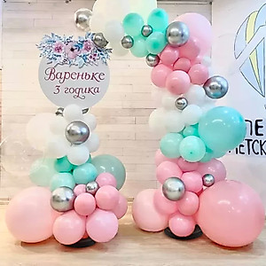 2 Set Balloon Column Stand Kit with Base Pole Balloon Clips Fixed Spike, UPGRADE 65 Inch Height Balloon Tower Decorations for Wedding Baby Shower Birthday Bachelorette Graduation Party Parties Events