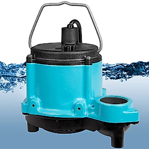 Little Giant 6-CIM-R 115-Volt, 1/3 HP, 2750 GPH Manual Submersible Sump/Utility Pump with 25-Ft. Cord, Blue, 506274
