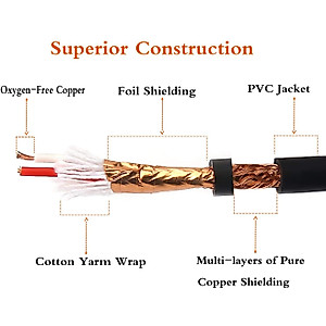 Senor Cable 3.5mm to Dual XLR Stereo Cable 1/8 inch Mini Jack to 2 XLR Male Y Splitter Adapter Cord - (10) Feet