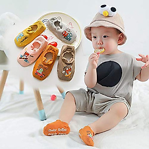 Zumou Toddler Anti Slip Non Skid No Show Socks Low Cut With Grips for Kids Boys Girls Size (1T-2T, Multicolor)