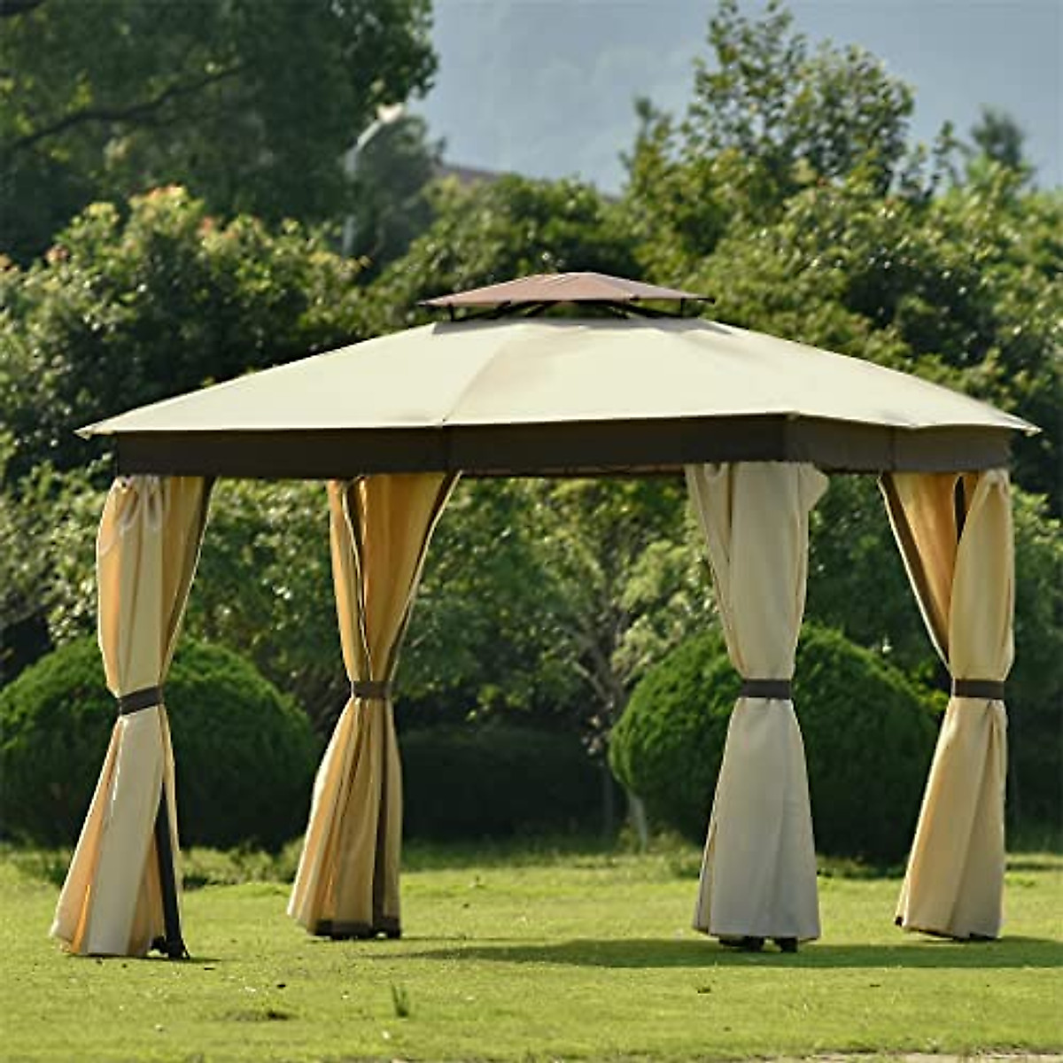 ADUH Gazebo Canopy Soft Top Outdoor Patio Gazebo Tent Garden Canopy for Your Yard, Patio, Garden, Outdoor Or Party