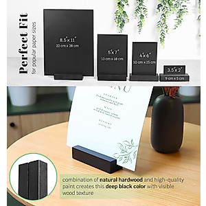 TOROS store 10 Pack Wood Place Card Holder - Black Wooden Table Number Holders , Name Place Cards Stand , Events Party Tabletop Sign Stands , Wedding & Birthday Stands for Photos, Pictures & Postcard