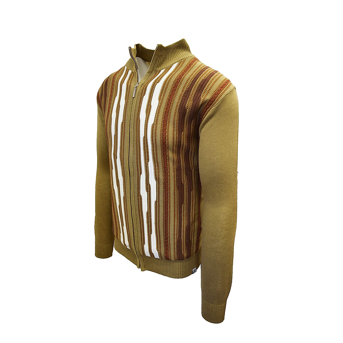 STACY ADAMS Men's Full Zippered Winter Sweaters (4XL, A-Tan)