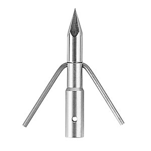 Cajun Bowfishing Piranha Long Barb XT Point - Innovative Design, Maximum Durability, and Quick Fish Removal Silver