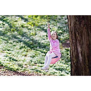 CTSC Climbing Rope Swing with Knot and Disc Swing Seat Set, Rope Ladder for Kids Outdoor Tree Backyard Playground Swing. Zip Line Seat for Kids. Sturdy & Safe (Blue)