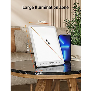 sympa Lamp, Sun Lamp with 10,000 Lux UV-Free, Lamp with Stepless Brightness, Sunlight Lamp with 3 Color Temperatures & 3 Timer, Happy Lamp with Rotatable Stand for Home Office