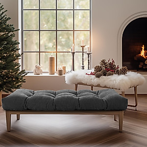 Focuprodu Bench Cushion 36 inch, Bench Cushions for Indoor Furniture, Durable Stain Resistant Outdoor/Indoor Bench Seat Cushion(36x14x4 inch, Dark Gray)