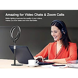 Computer Ring Light for Video Conference Lighting, Elitehood Desktop Ring Light with Stand for Laptop, 8 inch Light Ring for Zoom Meeting, Video Recording/Make Up/Live Streaming//Online Video Call