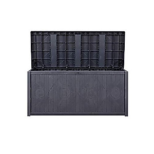 Wonlink Plastic Deck Box - Waterproof 120 Gallon Outdoor Patio Garden Furniture (Grey)