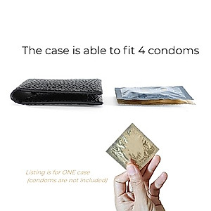 STERCULIA Condom Case for Men Gift PU Leather Square Mini Purse (Black)
