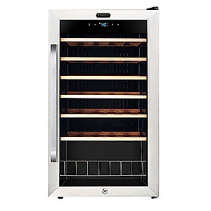 Whynter FWC-341TS 34 Bottle Freestanding Stainless Steel Wine Refrigerator with Display Shelf and Digital Control