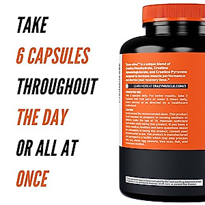 Creatine Capsules - 5g of Premium 3X ThreeAtine Pre Workout Bulk Muscle Mass Gainer - High Absorption Easy-to-Take Creatine Monohydrate Capsules Optimum Performance for Men Women - 180 Capsules