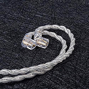 Kinboofi TRI Earphone Cable 4 Core Silver Plated Single Crystal Copper Cable, Upgraded HiFi Earphone Cable Wire Extension Cord (2.5mm Plug, C Pin)