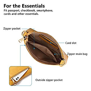 WESTBRONCO Small Crossbody Bag for Women Vegan Leather Wallet Purses Satchel Shoulder Bags Wristlet Clutch Handbags Yellow