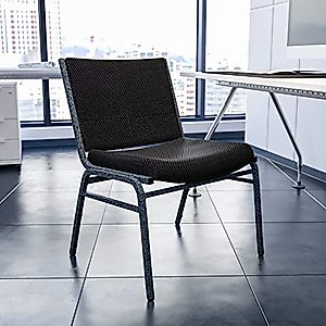 EMMA + OLIVER Big & Tall 1000 lb. Rated Black Fabric Stack Chair