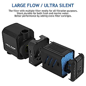 NO.17 Submersible Aquarium Internal Filter 6W, Adjustable Fish Tank Filter with 132 GPH Water Pump for 1-10 Gallon Fish Tank