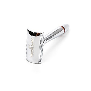 VIKINGS BLADE Double Edge Safety Razor for Men + 5 Swedish Steel Blades + Luxury Case. Classic 3-Piece. Reusable, Eco-Friendly (The Godfather)