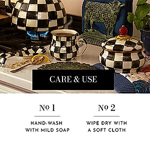 MACKENZIE-CHILDS Courtly Check Squashed Pot, Cute Tea Storage, Flour or Sugar Container