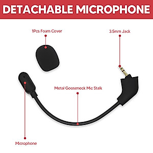 BUTIAO Cloud 2 Mic Replacement, Replaceable 3.5mm Game Microphone Boom for Kingston HyperX Cloud 2 ii X CloudX Cloud Core Cloud Pro PS4 Xbox One Nintendo Switch PC Headsets (Old Version Before 2021)