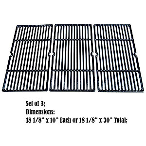 Direct Store Parts DC113 Polished Porcelain Coated Cast Iron Cooking Grid Replacement for Charbroil, Cuisinart, Tuscany Gas Grill