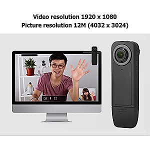 ASHATA Mini Body Camera HD 1080P Auto Save 6 Hours Battery Support 32GB Back Clip Law Enforcement
