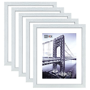 VCK 16x20 Poster Frame in White with Polished Plexiglass Set of 5 Horizontal and Vertical Formats with Included Hanging Hardware