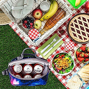 NEW TILAMI 18 Inch Rolling Backpack with Lunch Bag Wheeled Laptop Kids Backpack School Bags Trip Luggage, Deep Space