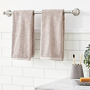 Amazon Basics Modern Towel Bathroom Bar, Satin Nickel, 24 Inch