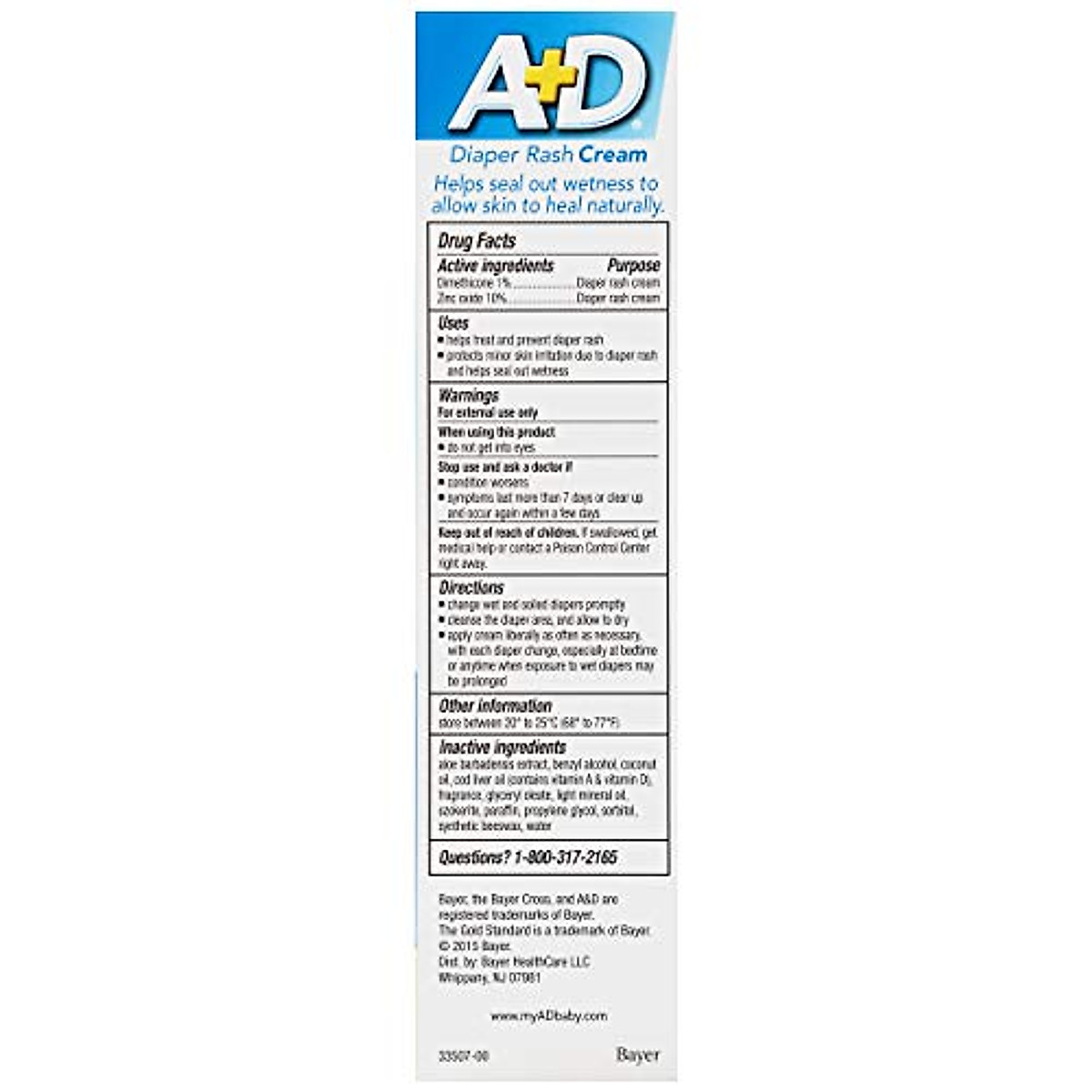 A+D Diaper Rash Cream, Zinc Oxide Cream, 4 oz (113 g)