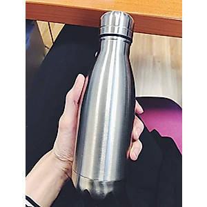 Gtell Double Wall 18/8 Stainless Steel Vacuum cola shape bottle, narrow mouth thermos flask keeping warm and cold 350ml 500ml 750ml 1000ml (350ml)