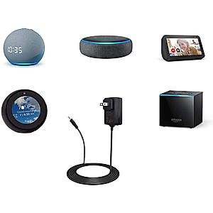 TPLTECH 15W Replacement Power Adapter Charger with 3Ft Short Cord Replacement for Alexa Echo Dot 4th Gen,Echo Dot 3rd Gen,Kids Edition,Dot with Clock,Show 5